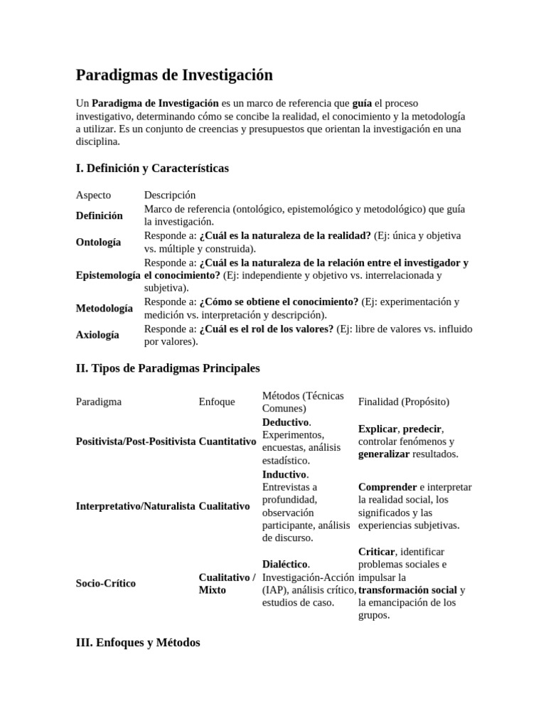 Paradigmas de Investigación: Definición y Tipos | PDF | Paradigma ...