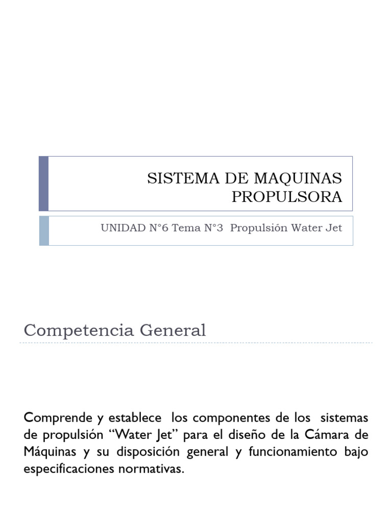 Diseño y Funcionamiento del Water Jet | PDF | Motores | Motor a reacción