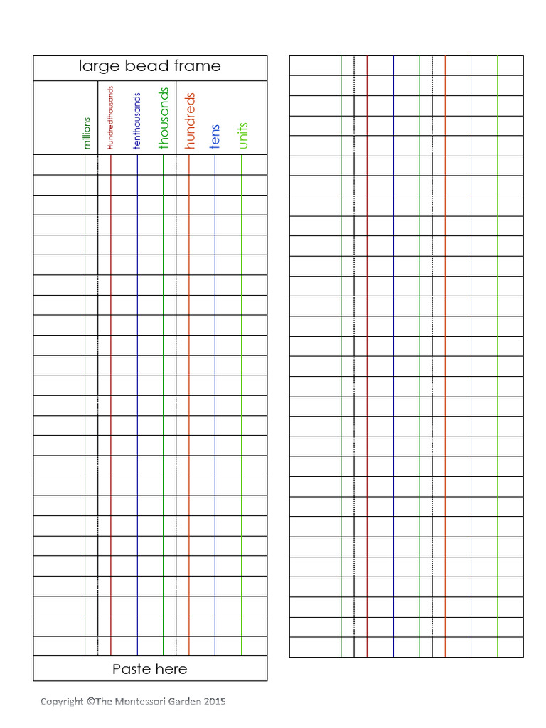 Large Bead Frame Counting Guide | PDF