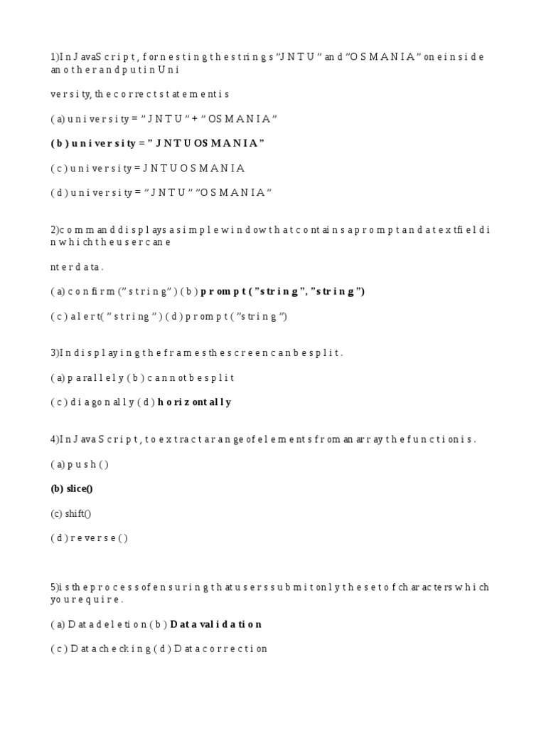 (B) University "JNTUOSMANIA" | PDF | Cascading Style Sheets | Java Script