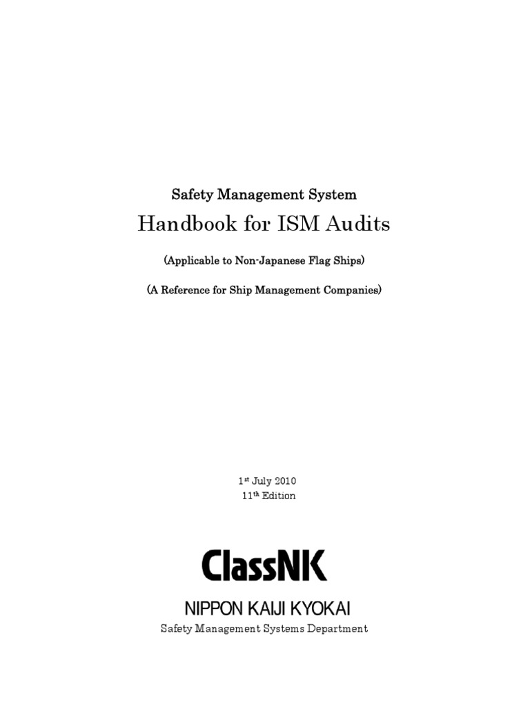 ClassNK Handbook For ISM Audits 11th Edition | PDF