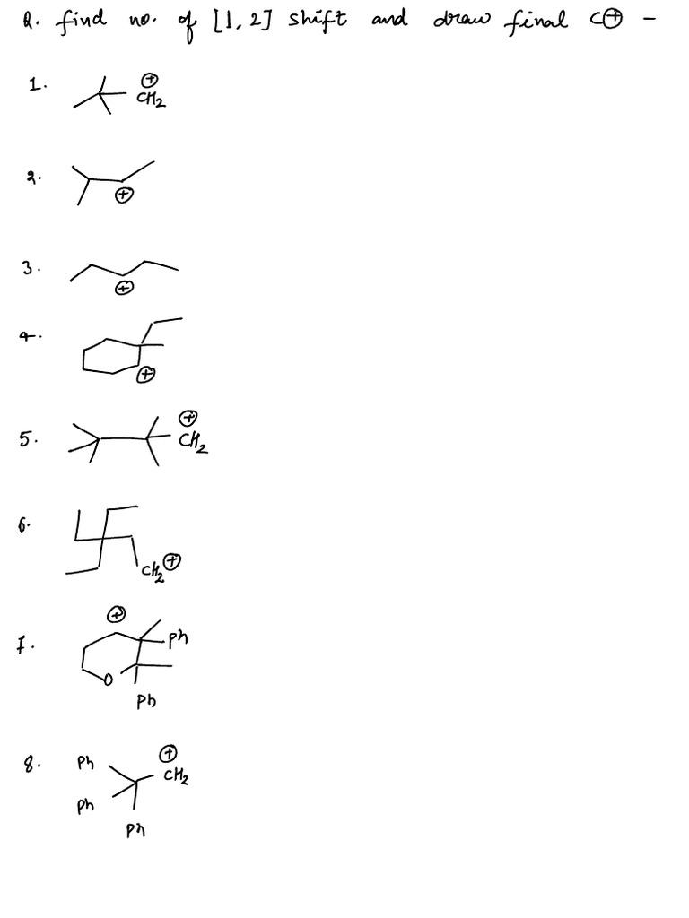 Carbocation Rearrangement Questions | PDF