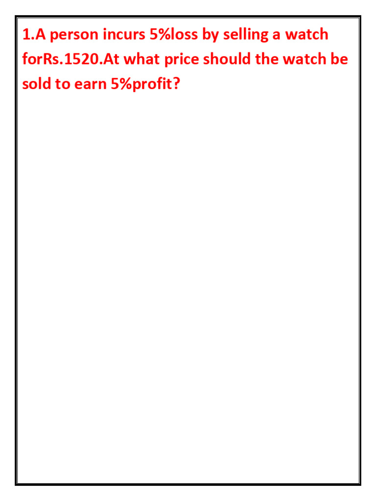 Profit&Loss Class | PDF