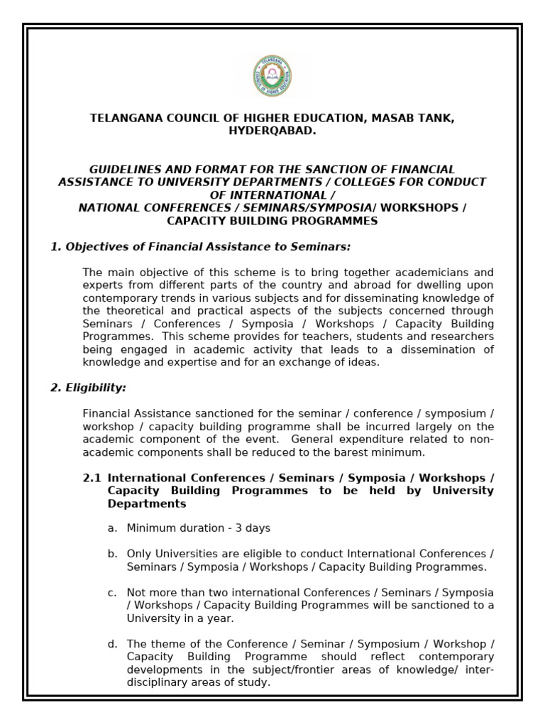 Financial Assistance Guidelines for Conferences | PDF