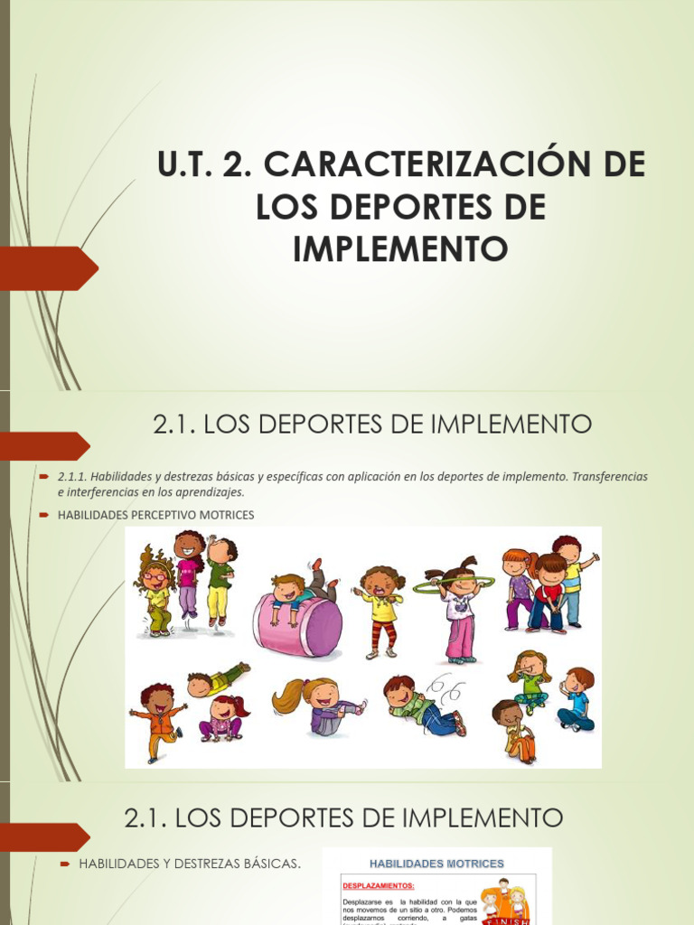 UT.2. Catacterización Deportes de Implementos | PDF | Deportes