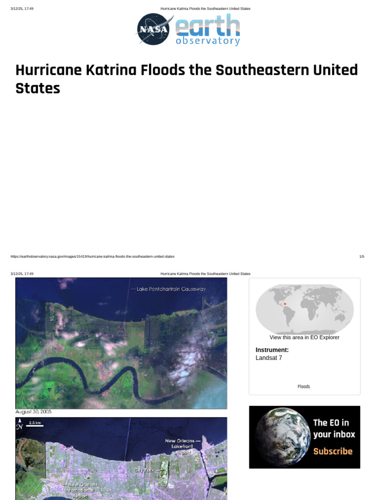 Hurricane Katrina Floods The Southeastern United States | PDF ...