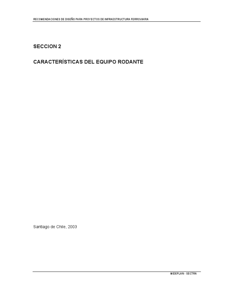 Caracteristicas Del Equipo Rodante | PDF | Transporte ferroviario | Eje