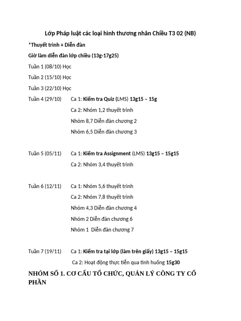 Schedule Bl2302 Law On Business Organization | PDF