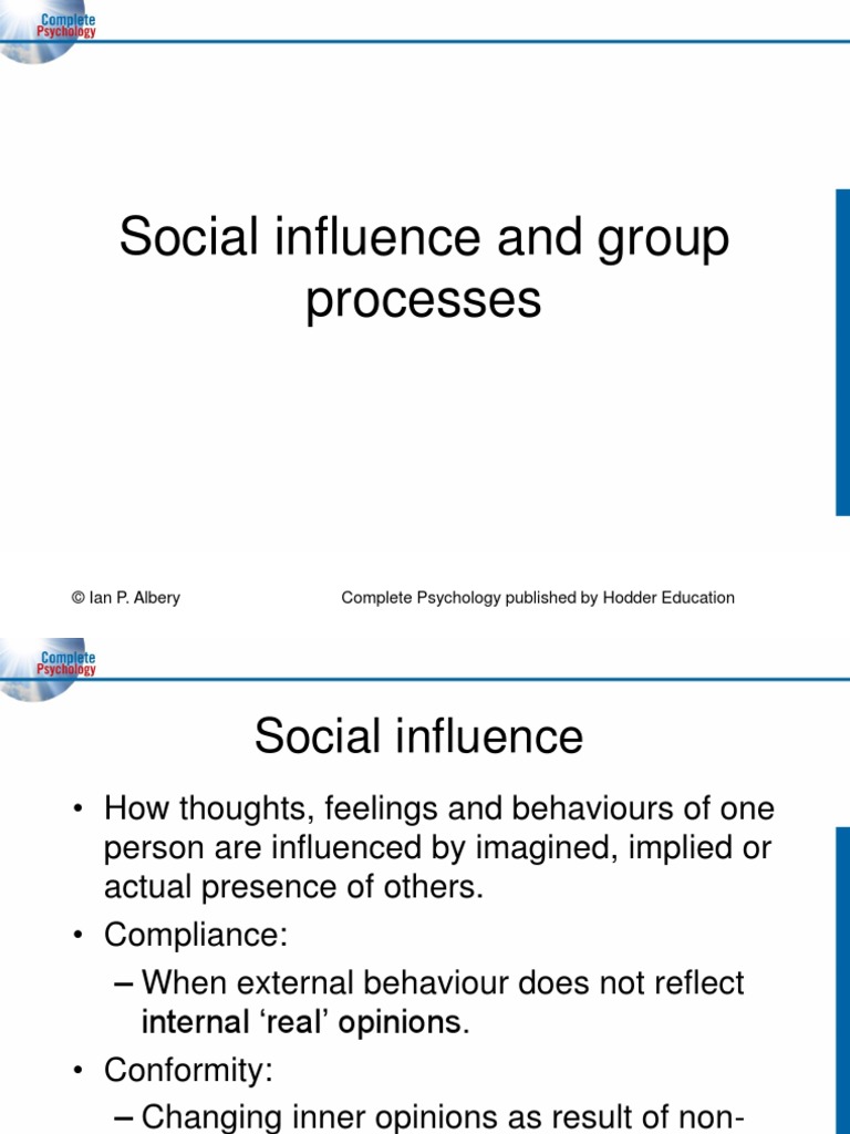 Social Influence and Group Processes | PDF | Conformity | Norm (Social)