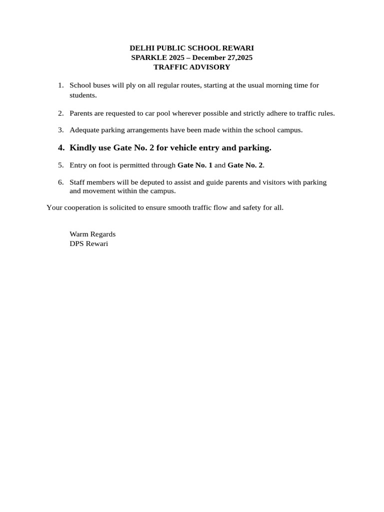 Traffic Advisory-Dec 27,2025 | PDF