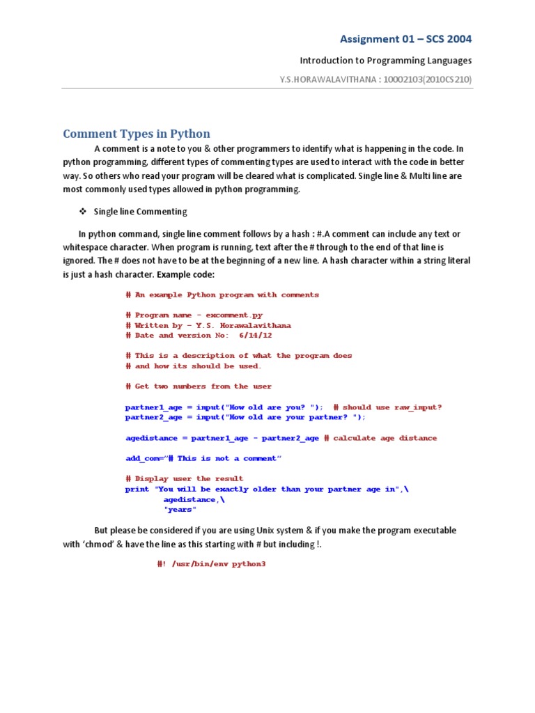 Assignment 1 I2P | PDF | Python (Programming Language) | Class (Computer Programming)