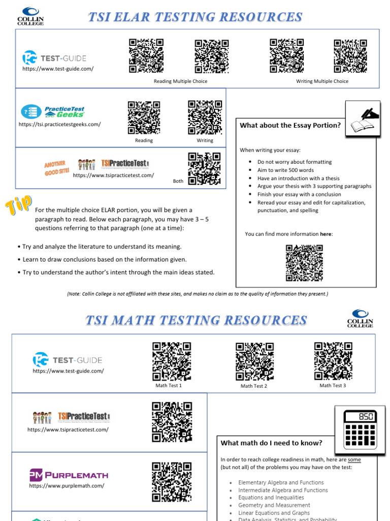 TSI StudyHandout | PDF | Mathematics | Algebra