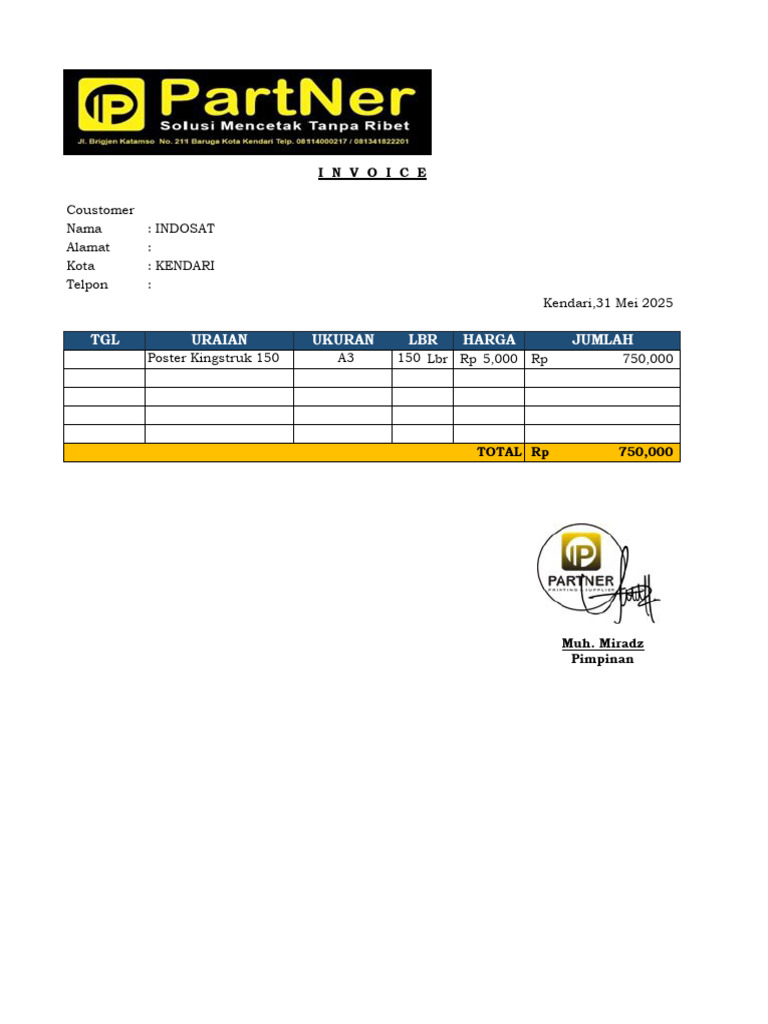 Invoice Poster Im3 | PDF