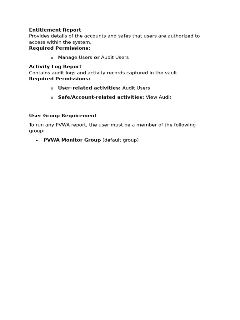 User Access and Activity Reports | PDF