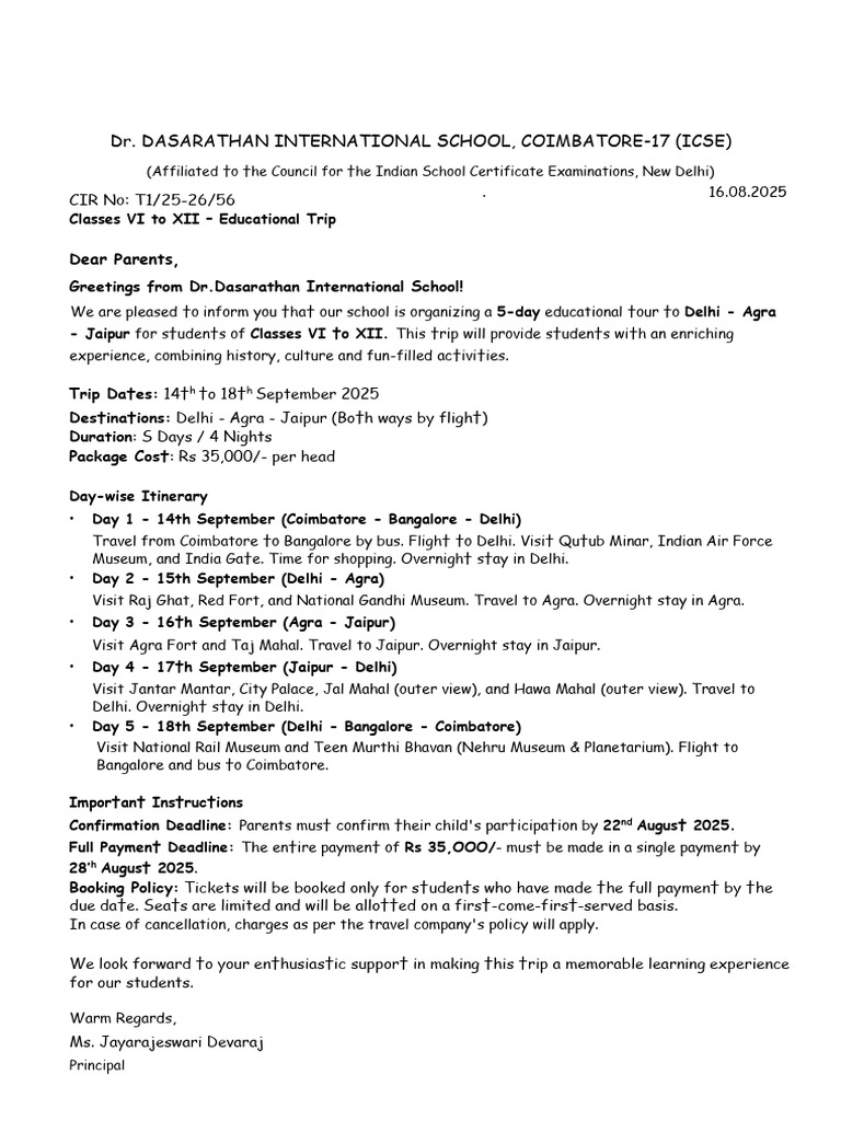 GR 6 - 12 Fun Trip Circular | PDF