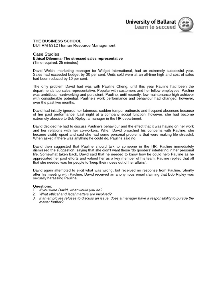 Session 5B The Stressed Sales Representative | PDF