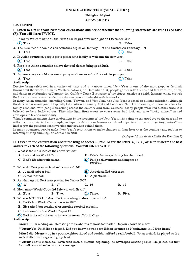 Answers and Audio Script | PDF | Waste Management | Multiculturalism