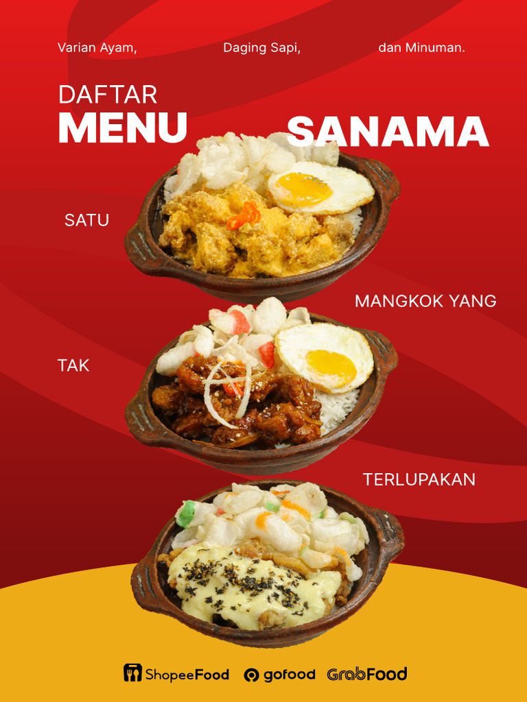 Menu Variasi Ayam dan Minuman Sanama | PDF