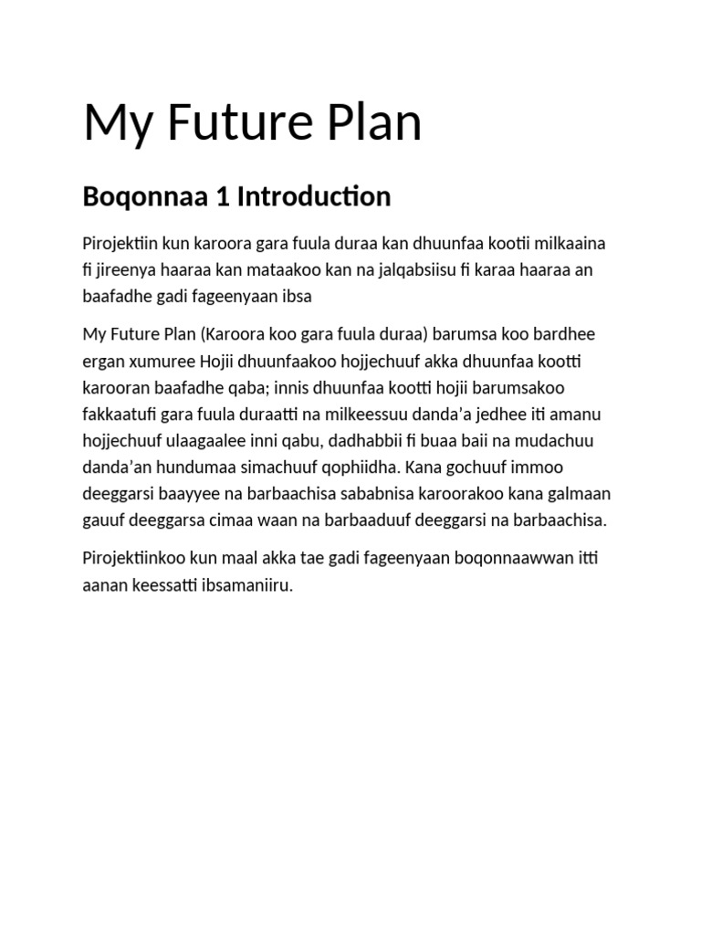 My Future Plan | PDF