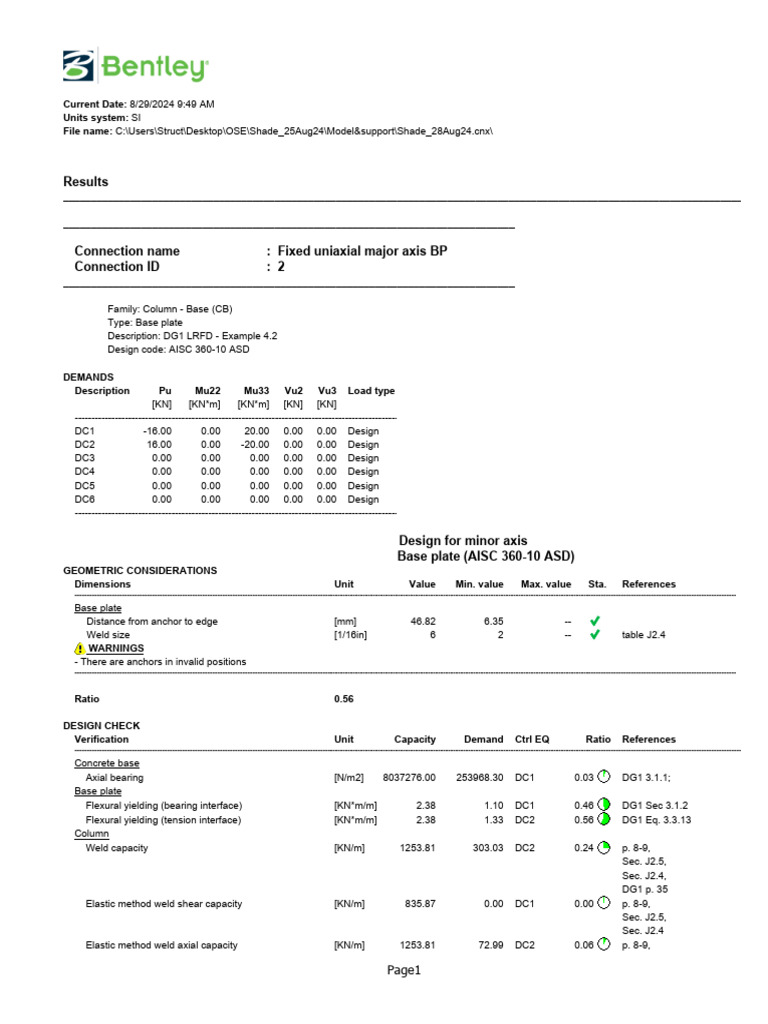 RAM Connection Standalone CE Report | PDF | Structural Engineering ...