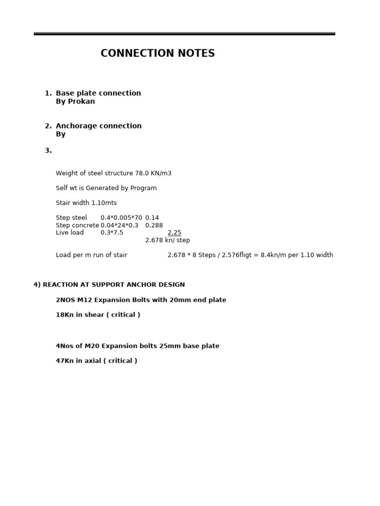 Steel Structure Connection Design Notes | PDF
