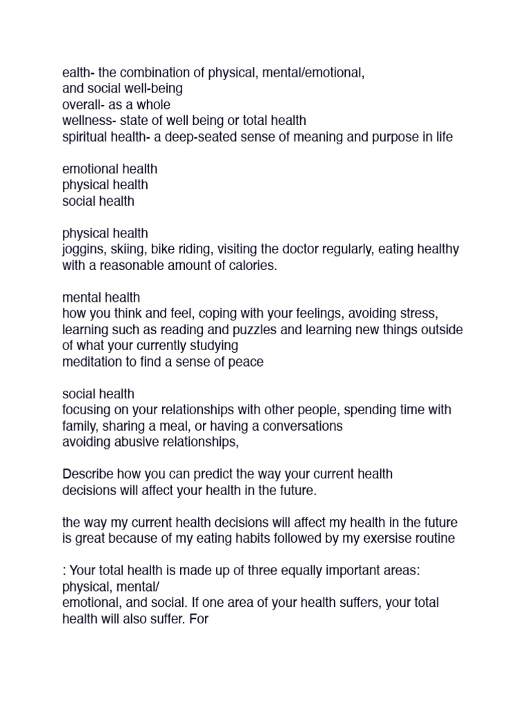 Understanding Health and Wellness | PDF | Well Being | Adolescence