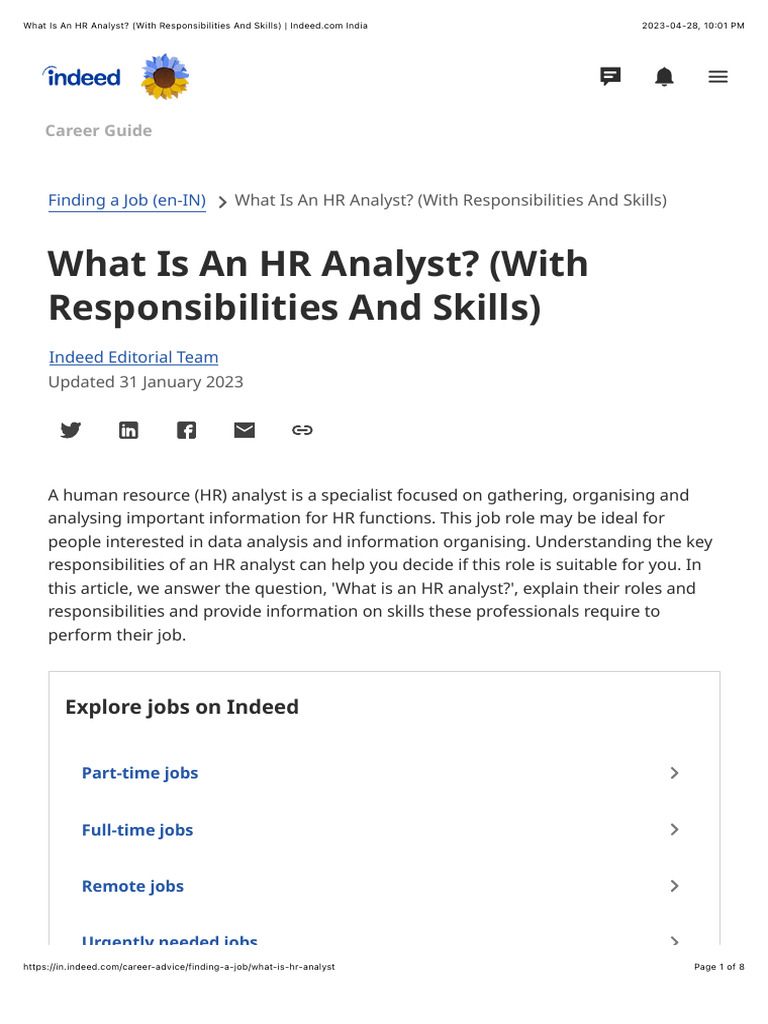 What Is An HR Analyst? (With Responsibilities and Skills) - Indeed ...