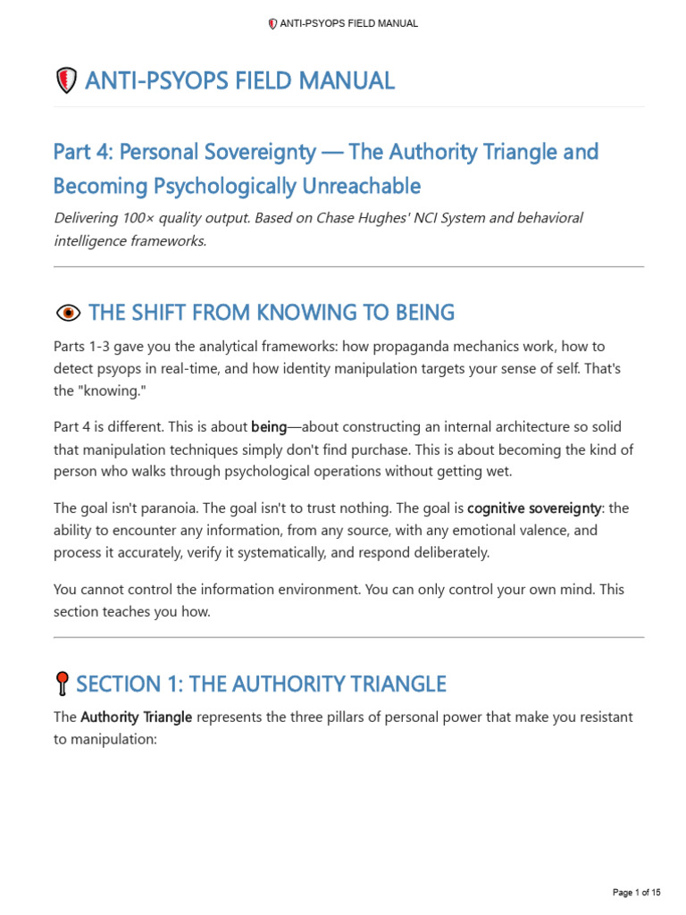 Mastering Personal Sovereignty Techniques | PDF | Self Esteem | Disciplines