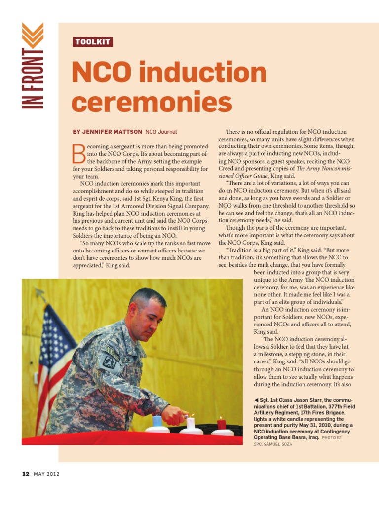 Tool Kit: NCO Induction Ceremonies | PDF | Non Commissioned Officer ...