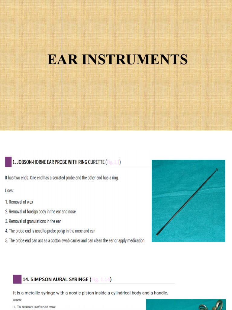 Ear Instruments | PDF