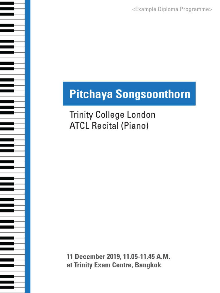 Ex - Diploma Example Program (ATCL and LTCL) | PDF