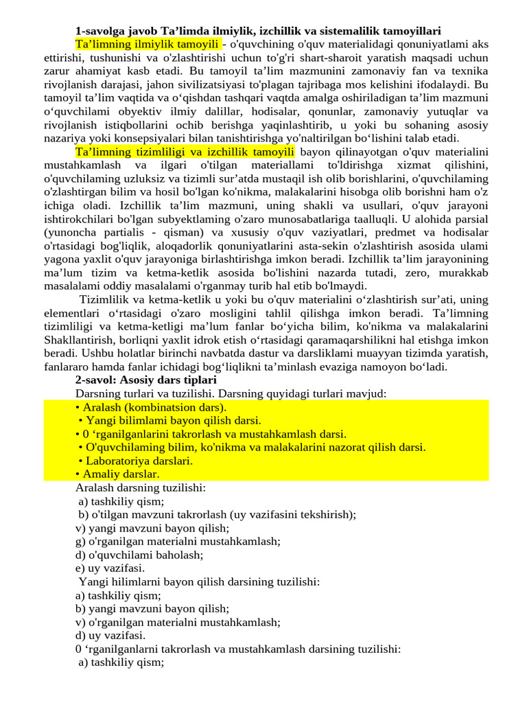 100 Ta Savolga Javob - END | PDF
