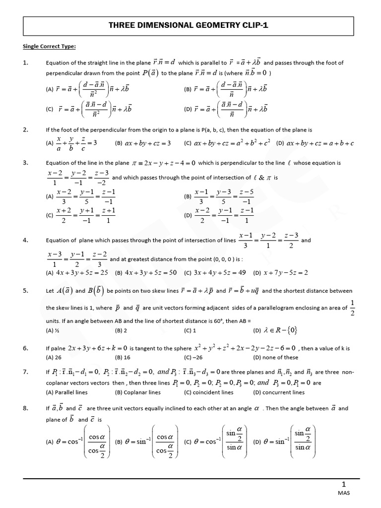 Three Dimension Clip-1 (ADV) | PDF | Line (Geometry) | Sphere