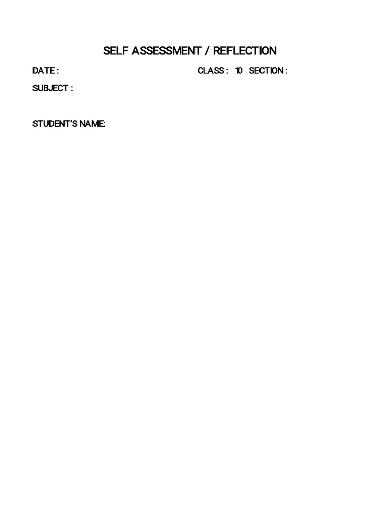 Self Assessment Individual | PDF