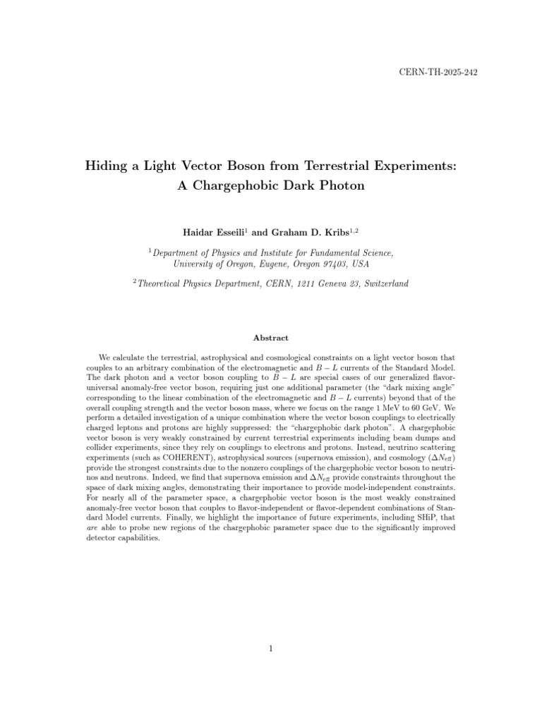 Hiding A Light Vector Boson From Terrestrial Exper | PDF | Neutrino ...
