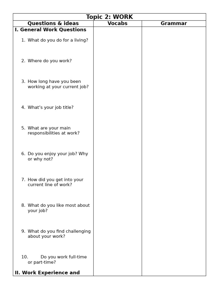 Work-Related Questions and Insights | PDF | Job Interview | Employment