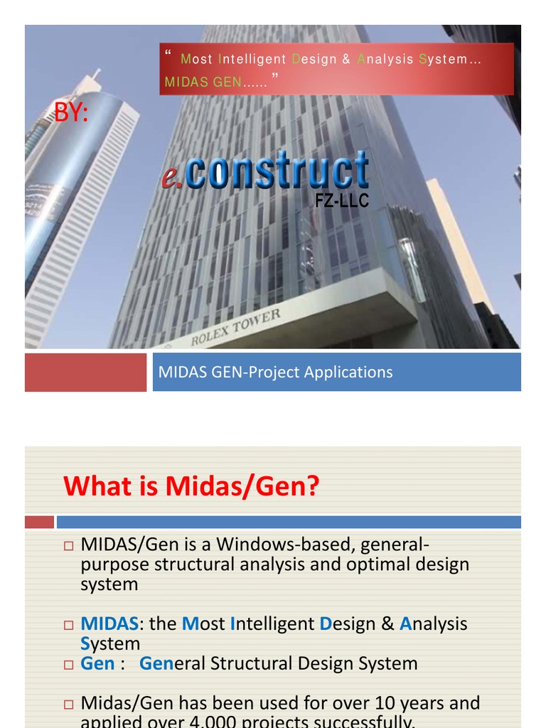 03-Building Project Applications Using MIDAS Gen | PDF | Column | Buckling