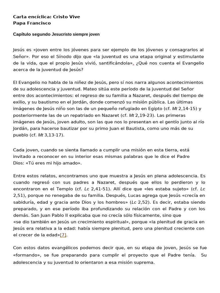 Cristo Vive. Papa Francisco | PDF | Jesús | Gente del Nuevo Testamento