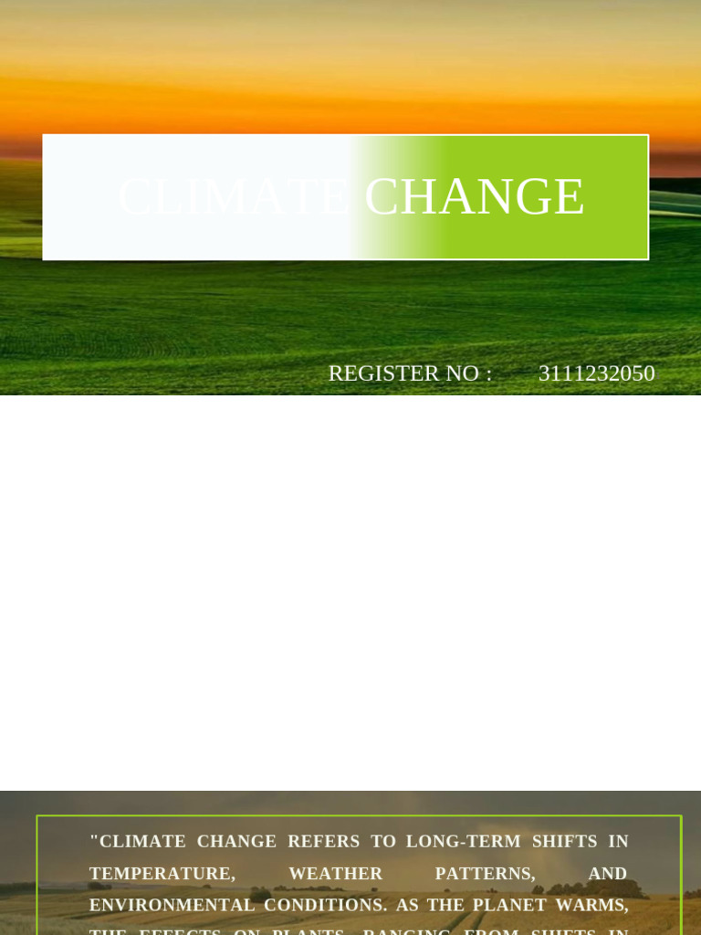 Impact of Climate Change on Plants | PDF