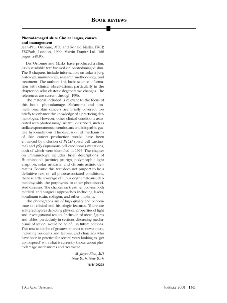Photodamaged Skin Clinical Signs, Causes and Mana | PDF | Diseases And ...
