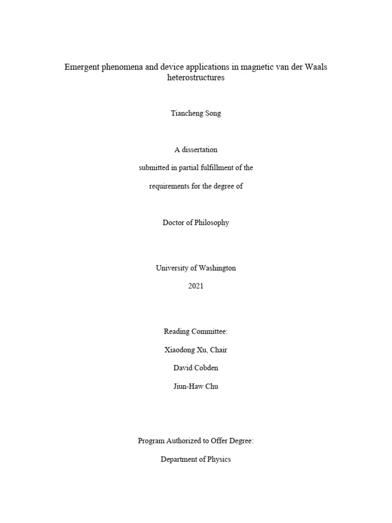 Emergent Phenomena and Device | PDF | Graphene | Condensed Matter Physics