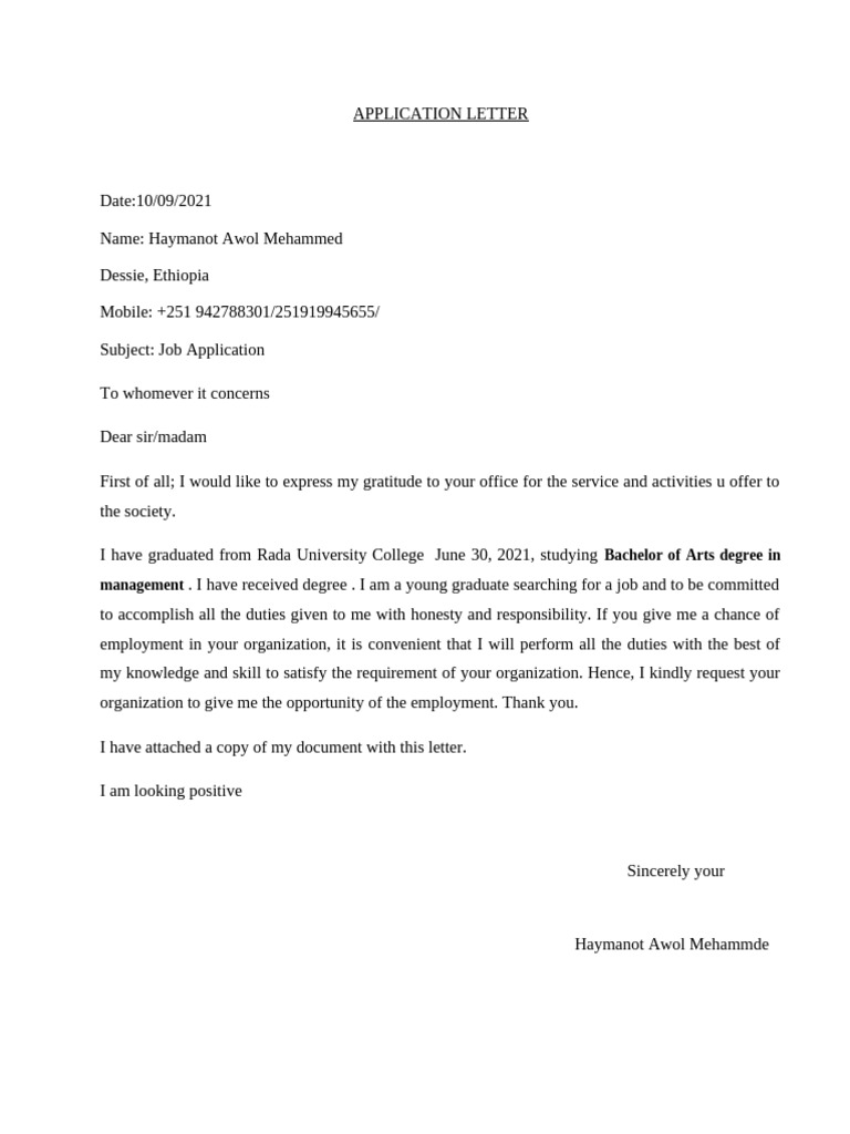 Application Letter Haym | PDF