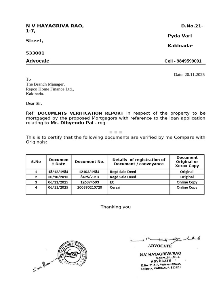 Hygriva Rao Vetting | PDF