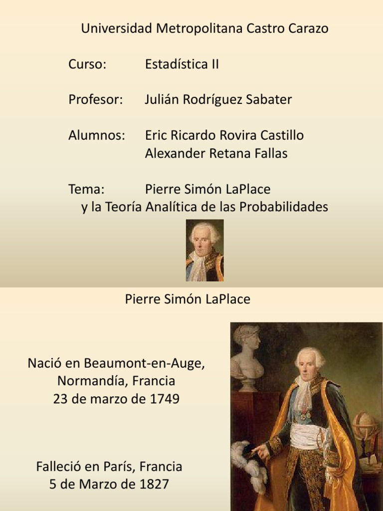 Pierre Simón LaPlace | Probabilidades y estadísticas | Science