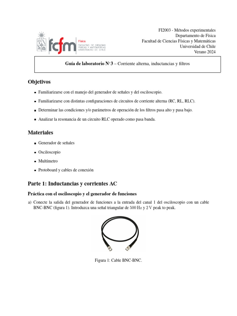 Lab3 Corriente Alterna 1 3 | PDF | Frecuencia | Filtro electronico