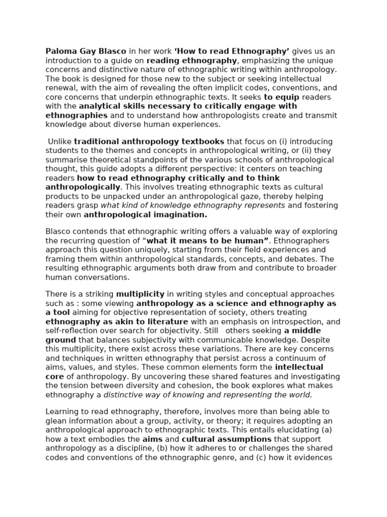 Reading Ethnography | PDF | Ethnography | Anthropology