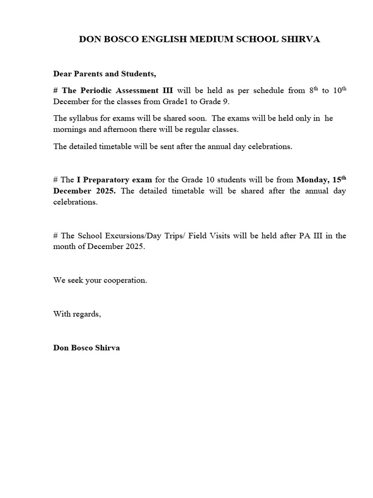 Circular Exam Dec Test | PDF