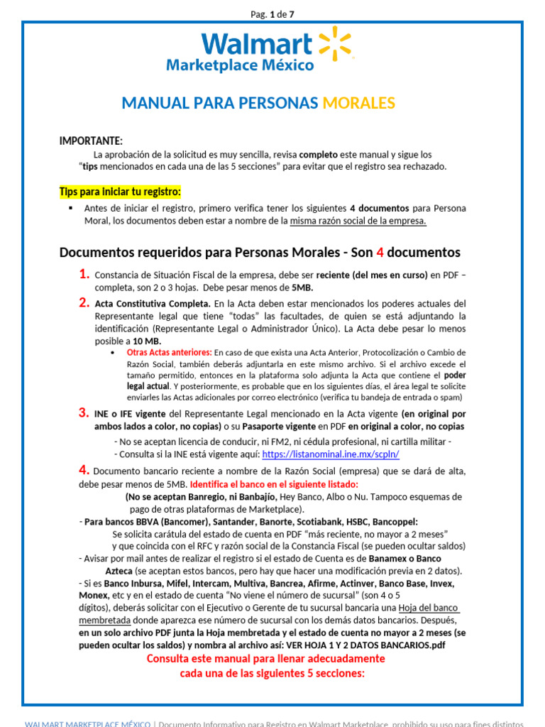 Registro En Walmart Marketplace México Pdf Red Mundial Internet Y Web