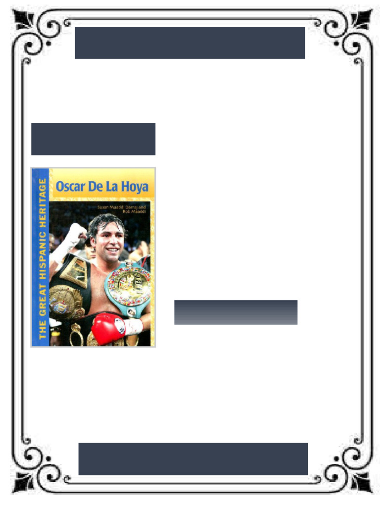 Oscar De La Hoya The Great Hispanic Heritage 1st Edition Susan Muaddi ...