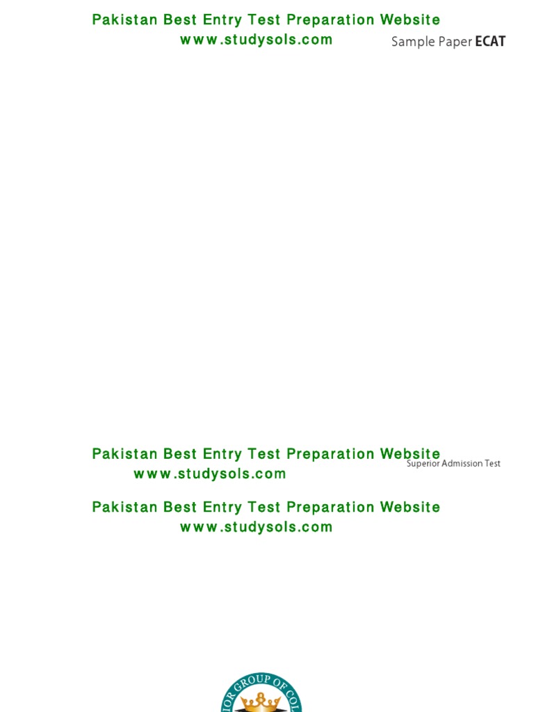 ECAT Test Sample Test Papers - New | PDF | Oscillation | Macromolecules